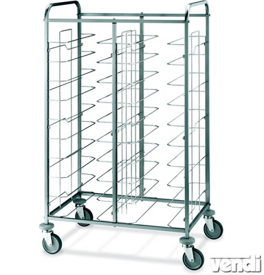 Univerzális tálcaszállító kocsi, kétoszlopos, 20 tálcához - Vendi ...