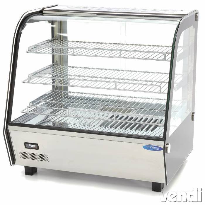 Hajlított üvegű melegentartó vitrin, pultra helyezhető, 120 literes ...