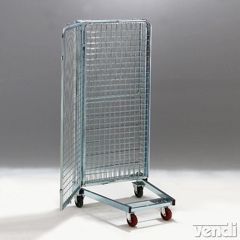 Rácsos áruszállító kocsi (rolli kocsi), egymásba tolható 3 oldalon zárt ...